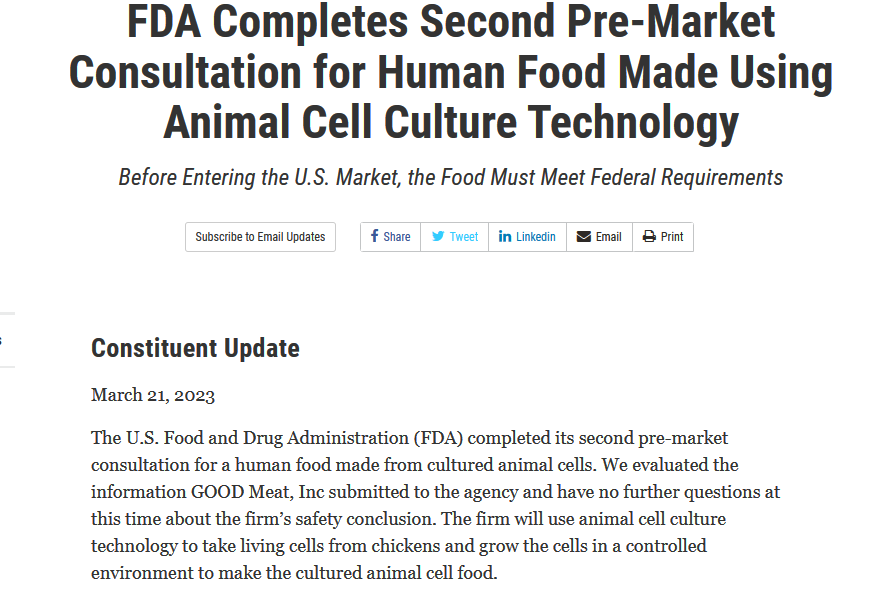 美国培养肉公司GOOD Meat通过FDA评估-FoodTalks全球食品资讯